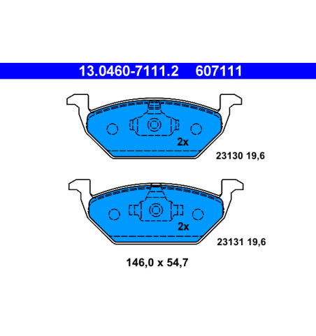 SERIE PASTIGLIE FRENO ANTERIORE ATE 13046071112