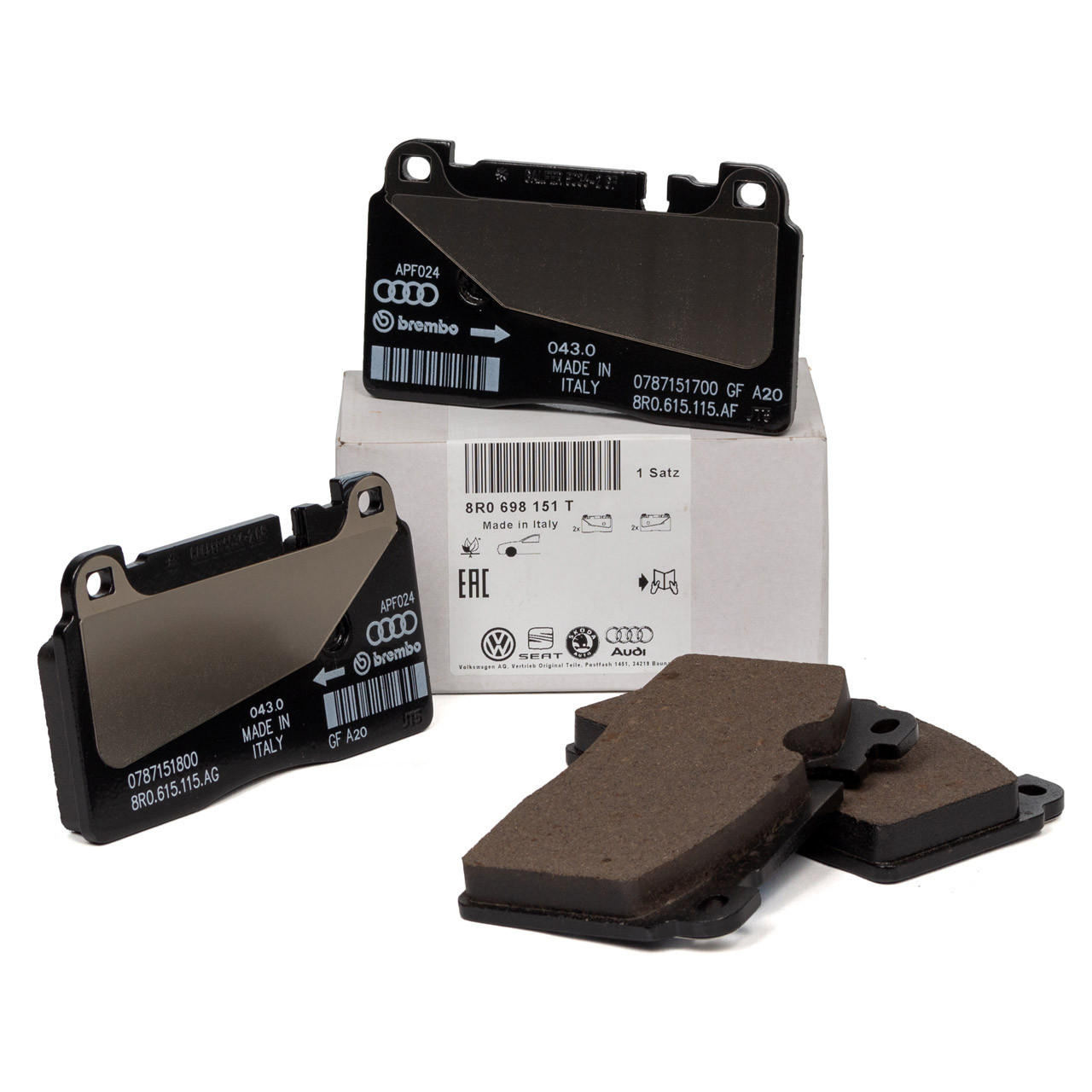 SERIE PASTIGLIE FRENO ANTERIORI ORIGINALI AUDI 8R0698151AB